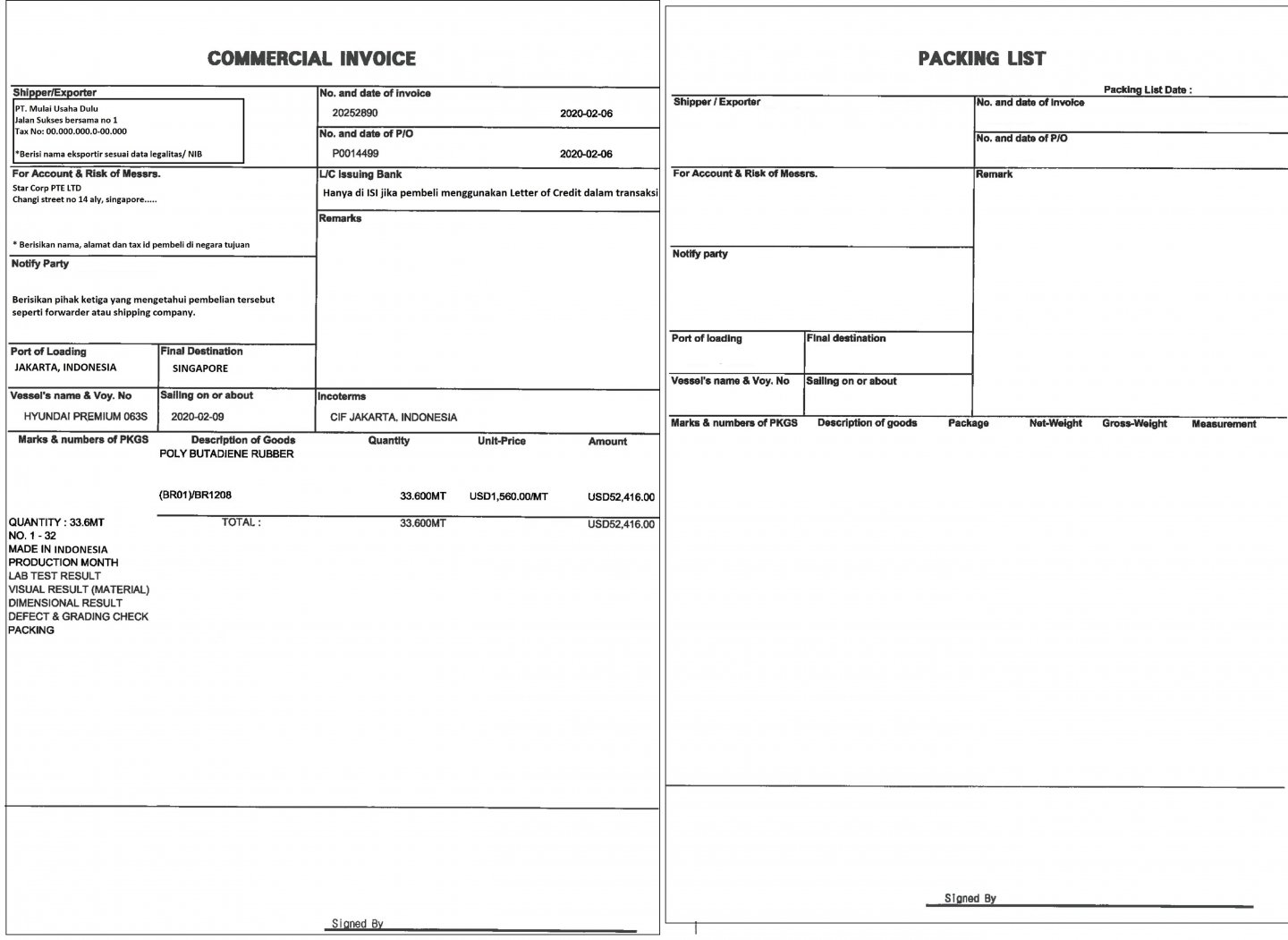 Yang Perlu Diperhatikan Dalam Invoice Packing List Ekspor Impor 